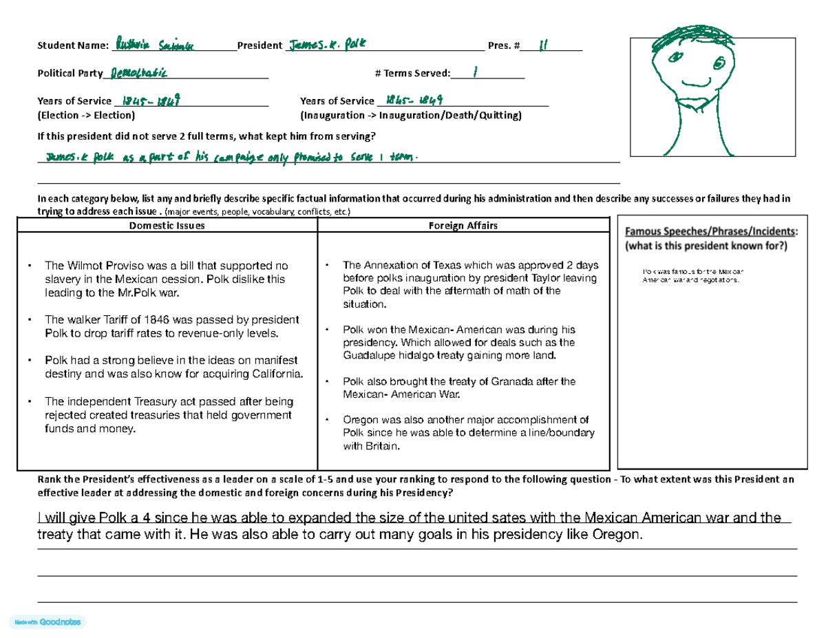 President+Sheets+(4) (2)-1 - Student Name: President ...