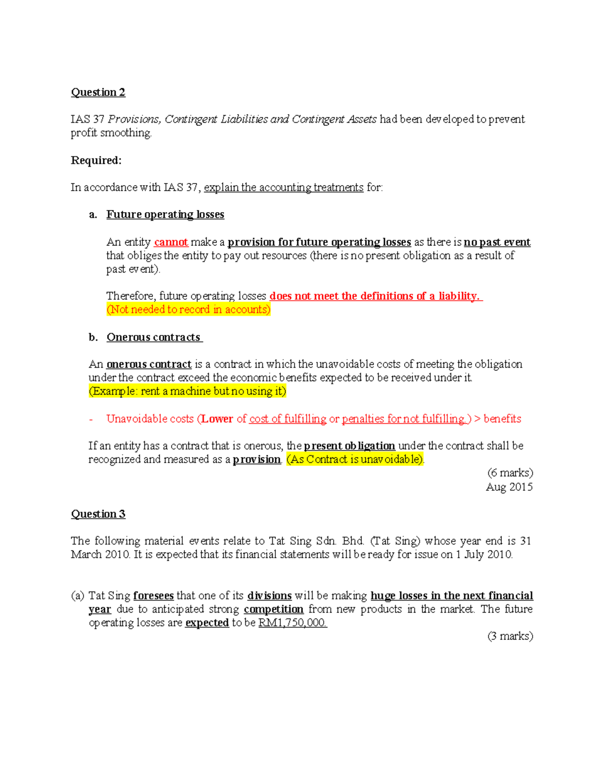 19. IAS 37 Provision Tutorial Part 2 - Question 2 IAS 37 Provisions, Contingent Liabilities and ...