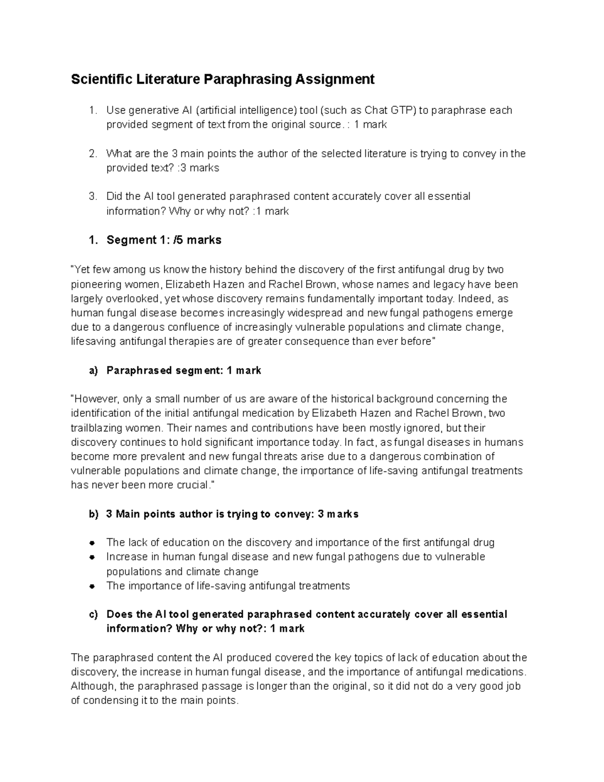 Scientific Literature Paraphrasing Assignment - Use generative AI ...