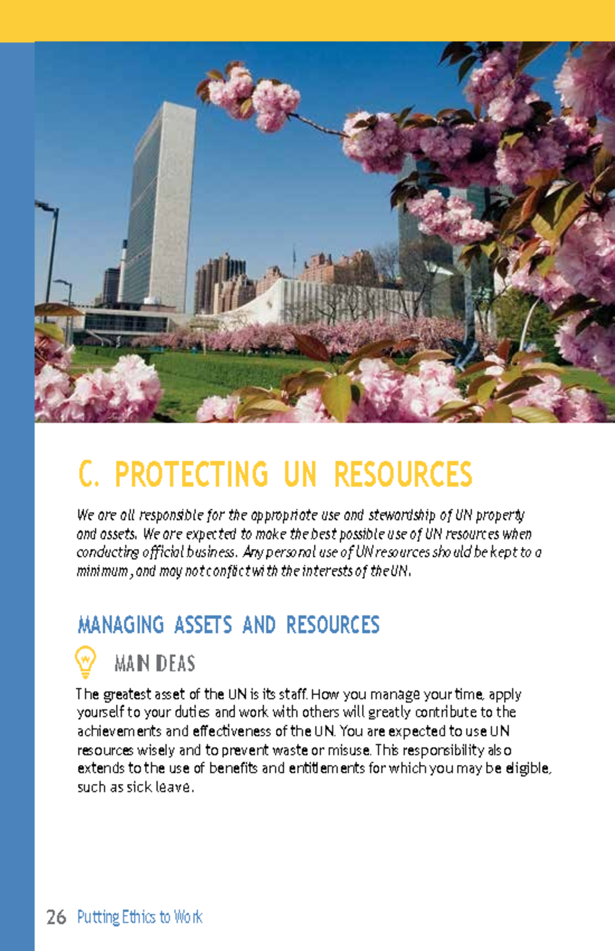 Managing assets and resources - 26 Putting Ethics to Work C. PROTECTING ...