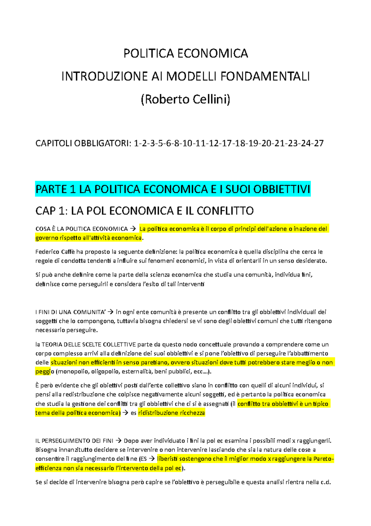 POLITICA ECONOMICA INTRODUZIONE AI MODELLI FONDAMENTALI (Roberto Cellini) - Politica economica ...