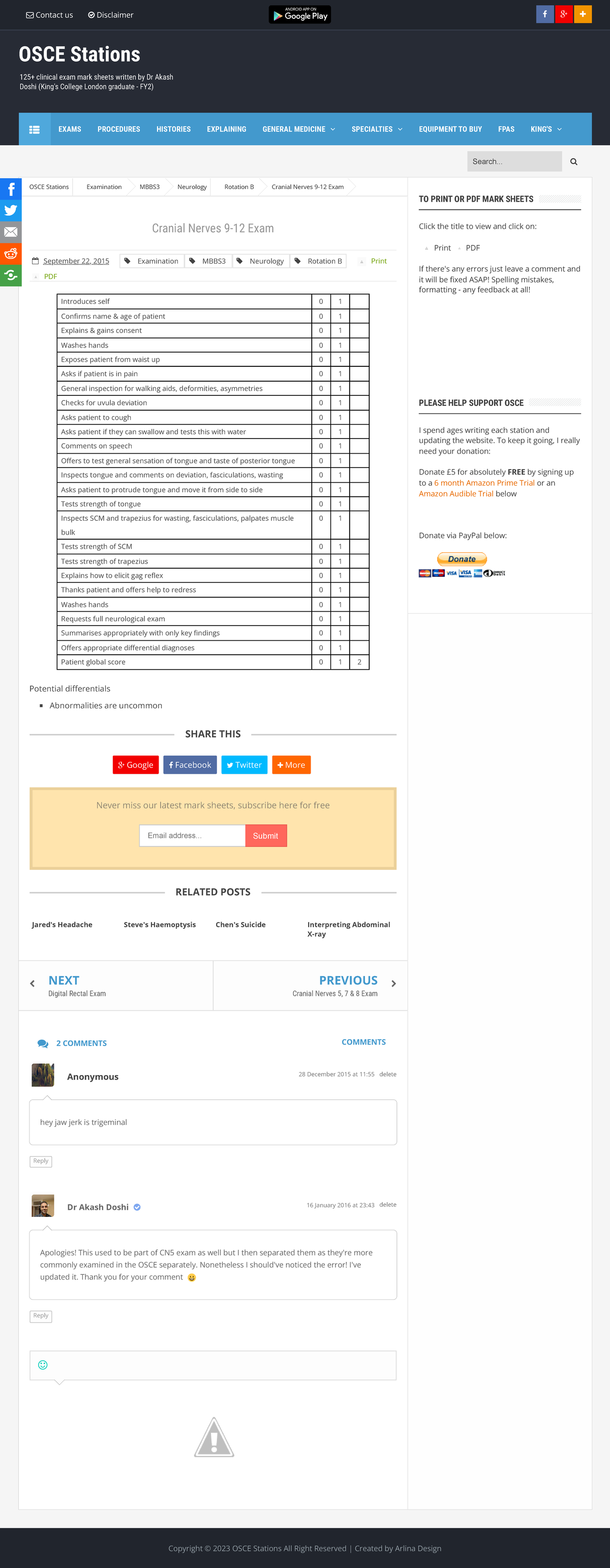 Cranial Nerves 9-12 Exam - OSCE Stations - Search... 125+ clinical exam ...