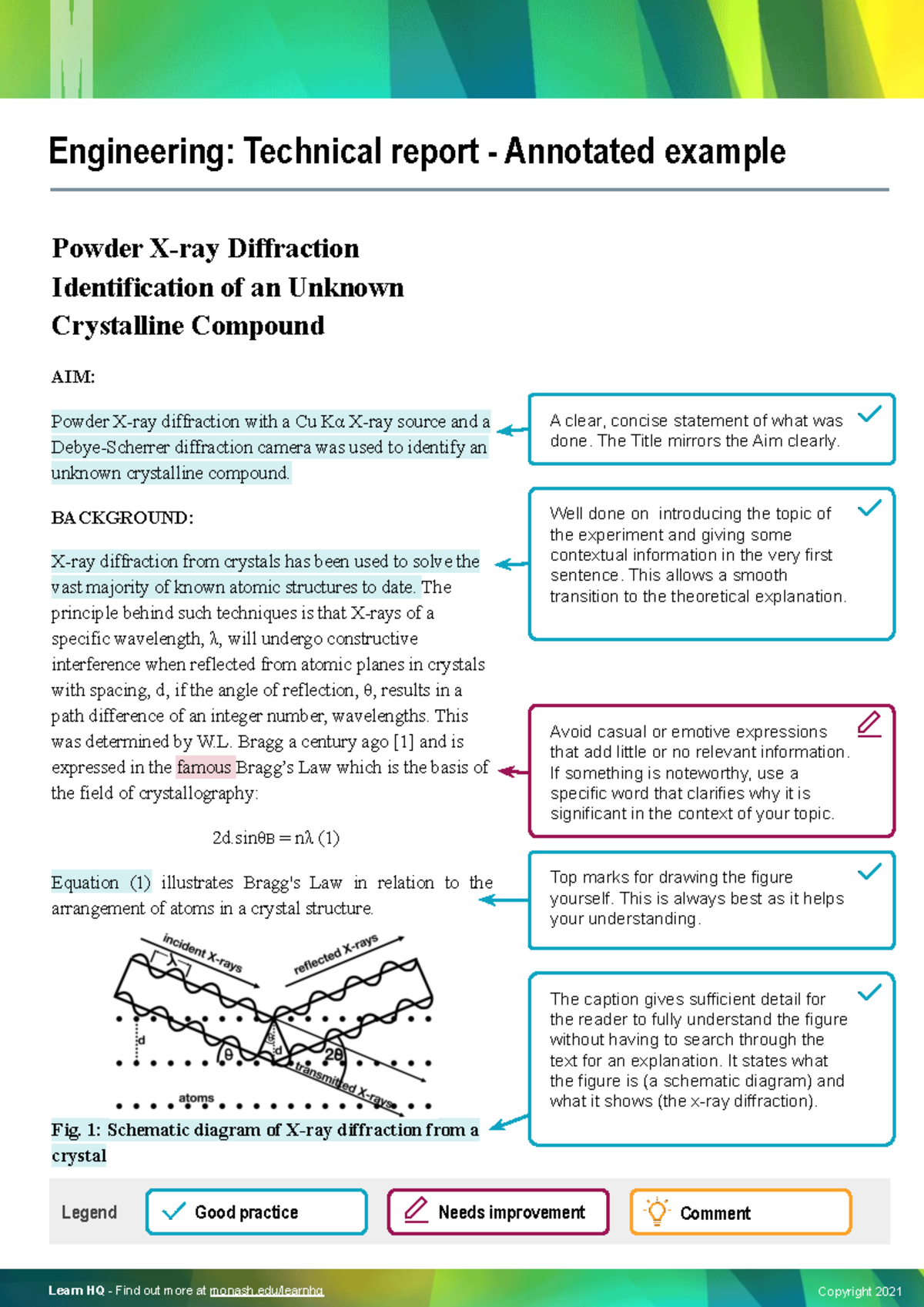 Engineering Technical Report Annotated Sample 2 - Legend Good practice ...