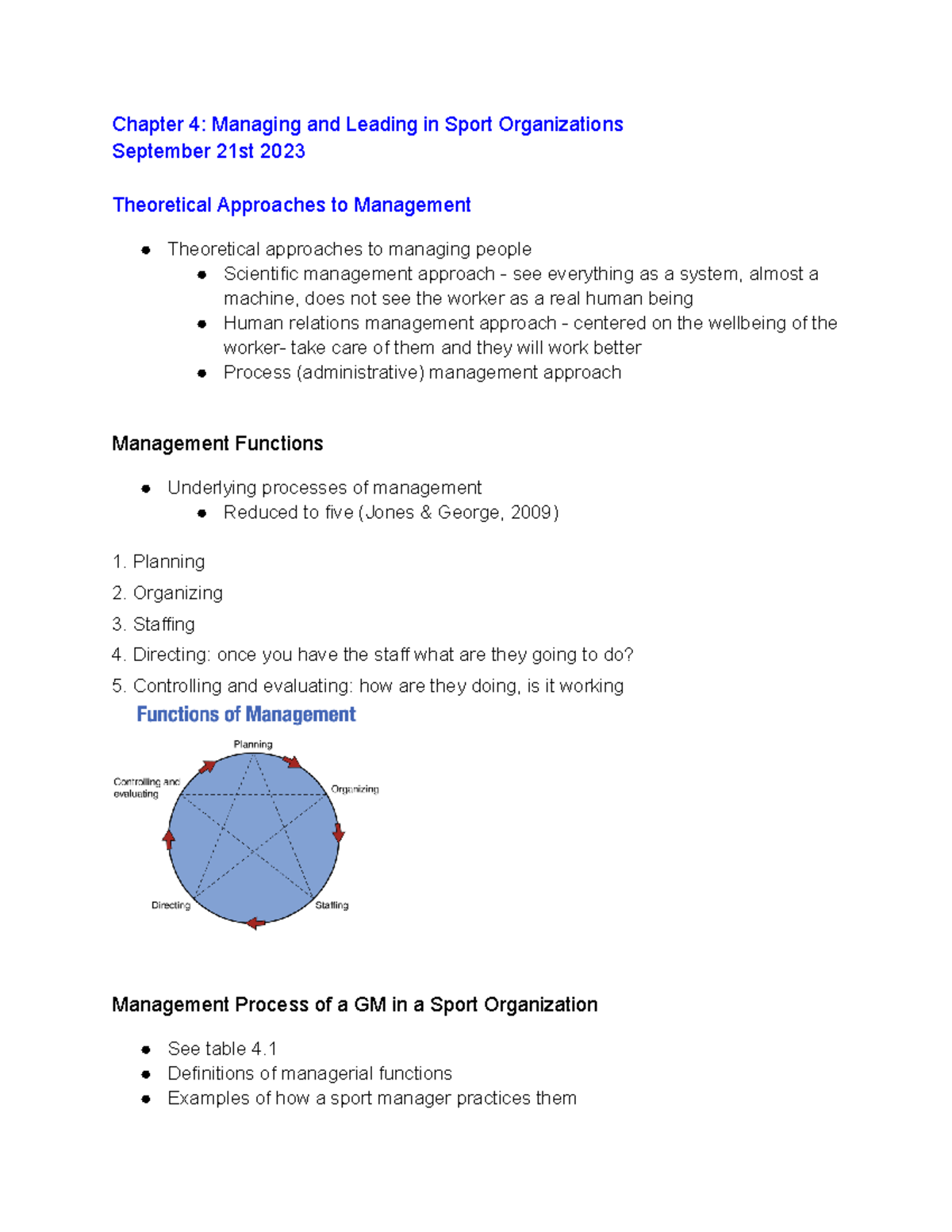 Chapter 4 Managing and Leading in Sport Organizations - Chapter 4 ...