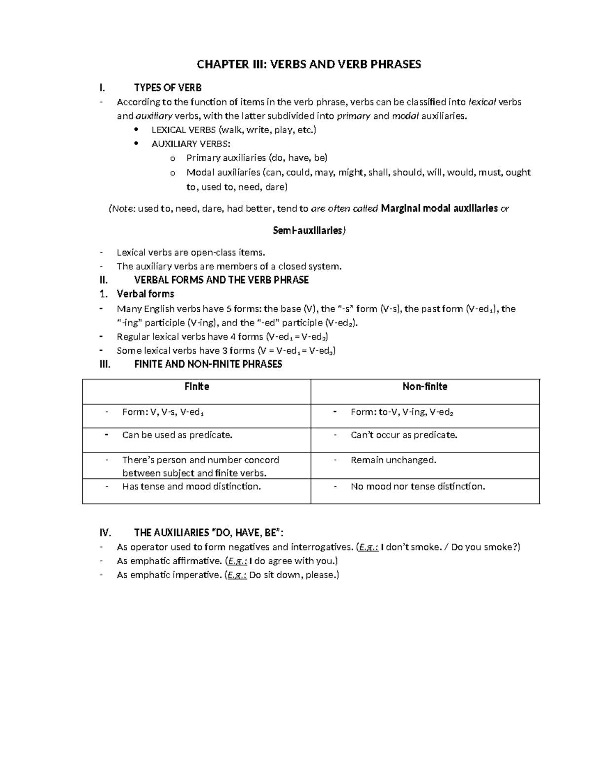 Chapter III - 123 this - CHAPTER III: VERBS AND VERB PHRASES I. TYPES ...