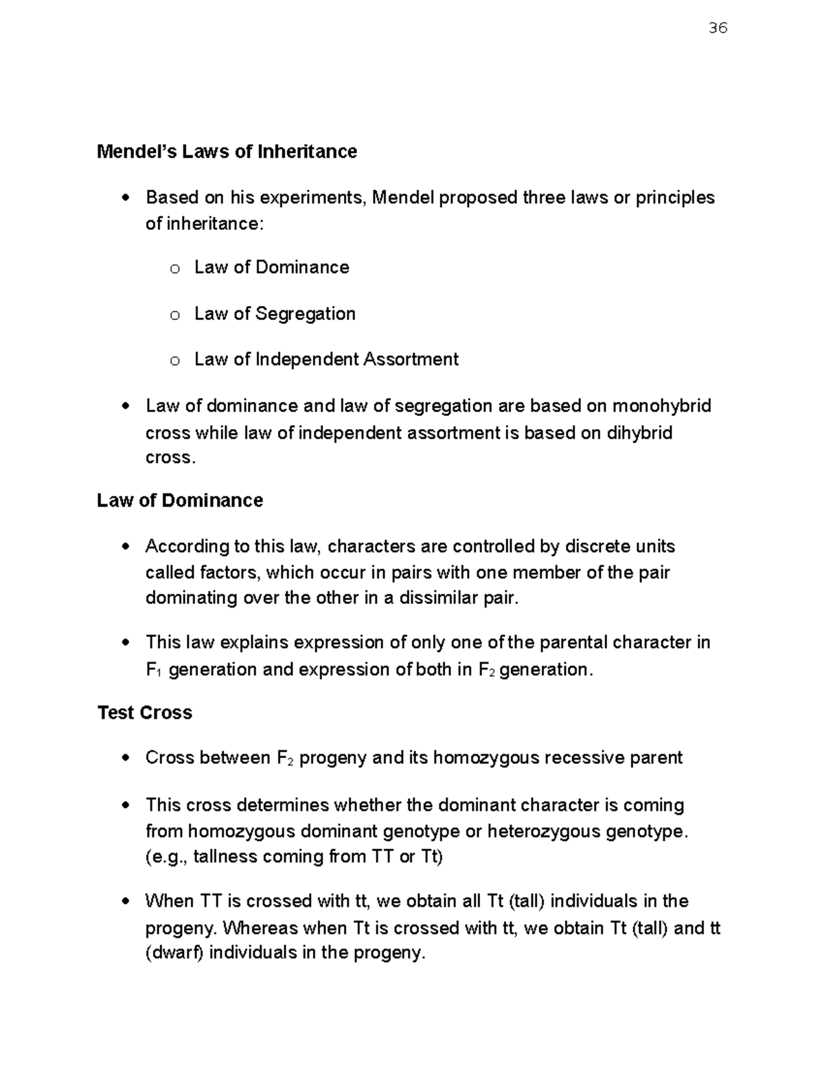 Bio Notes 12-8 - Mendel’s Laws of Inheritance Based on his experiments ...