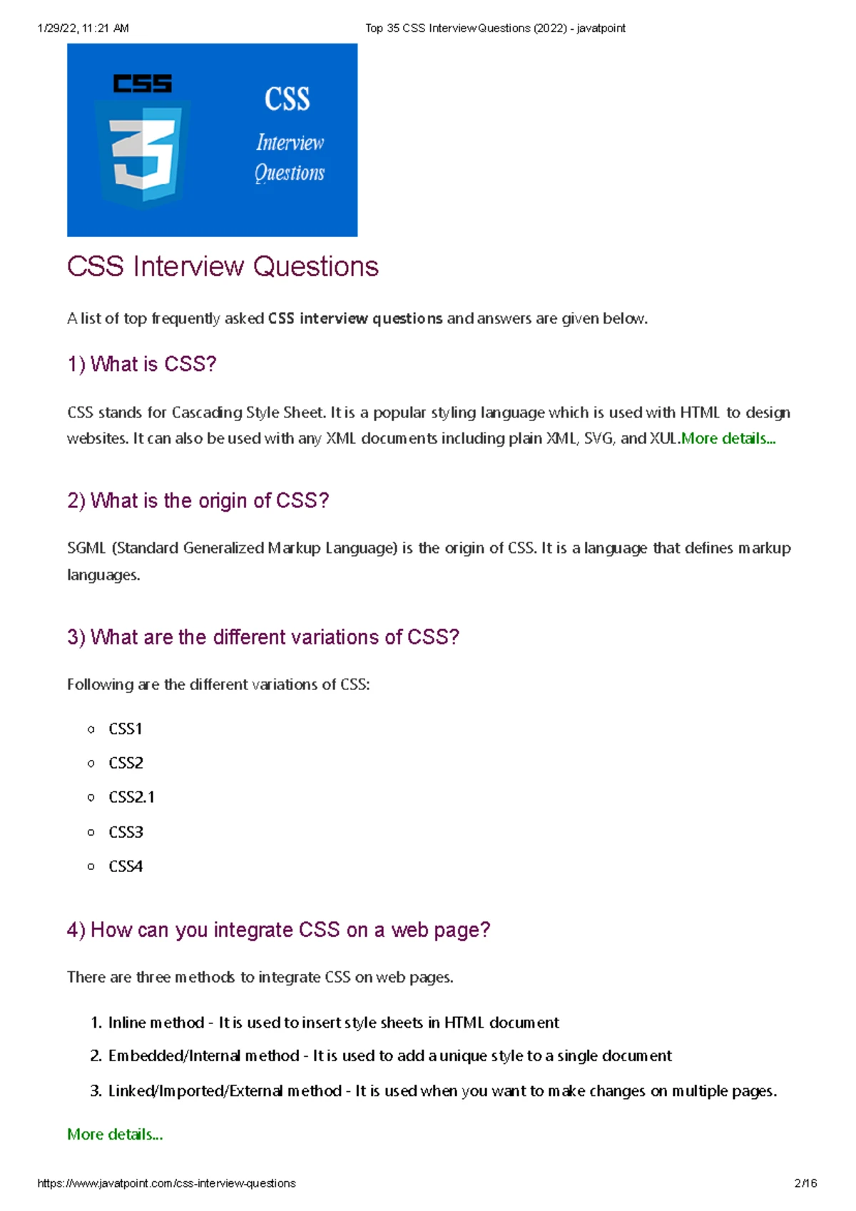 HTML Questions - Important Question - HTML Interview Questions A list ...