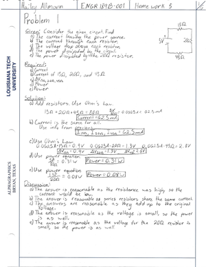 ENGR Homework 9 (No CWID) - For the given scenario, what are the ...