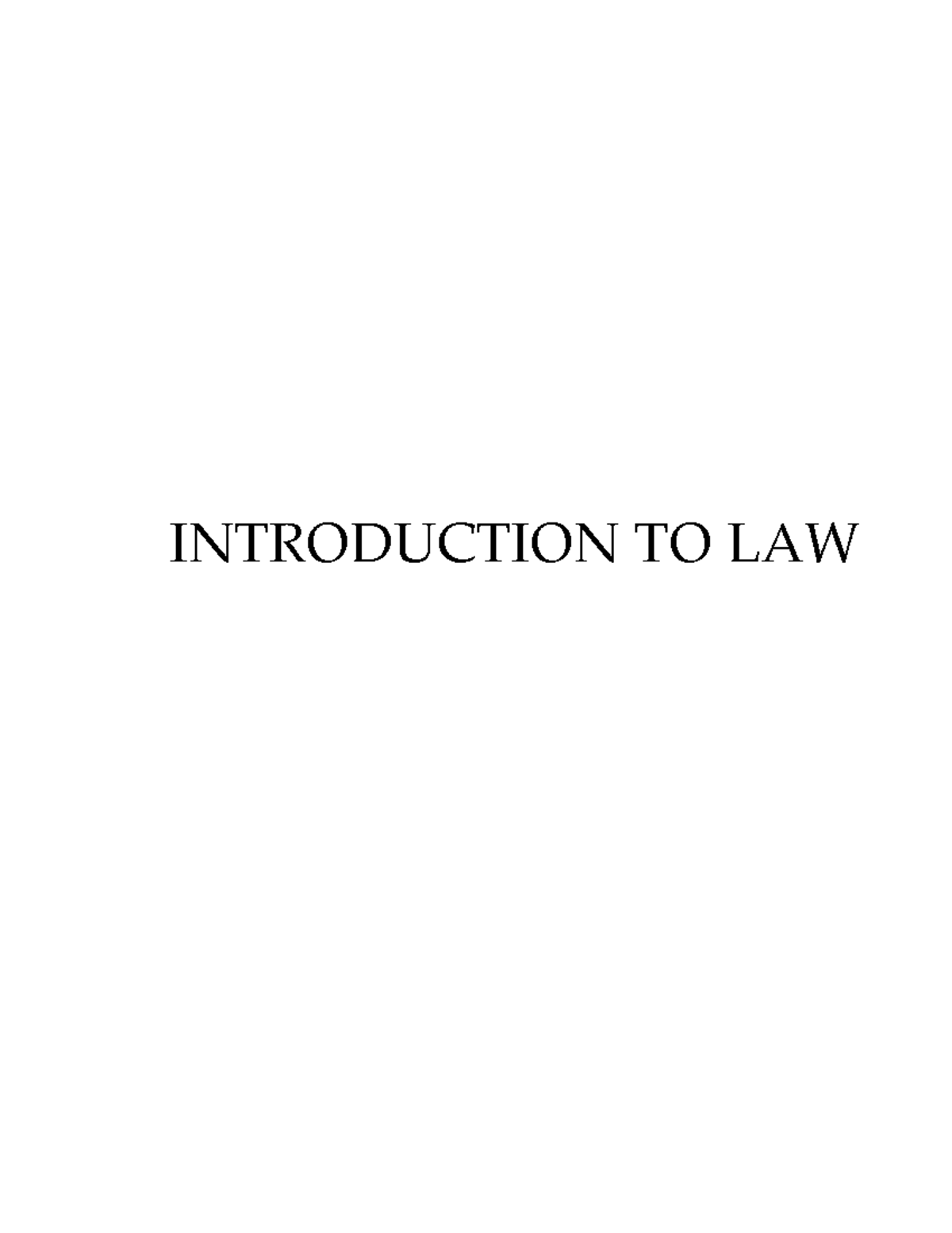 Introduction TO LAW- Law- its concept and classification- revised ...