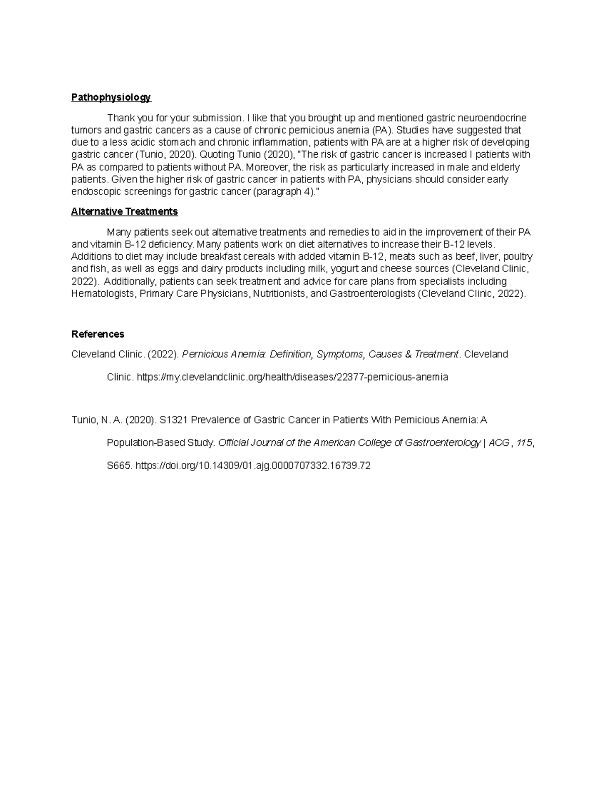 Anemia - Pathophysiology Thank you for your submission. I like that you ...