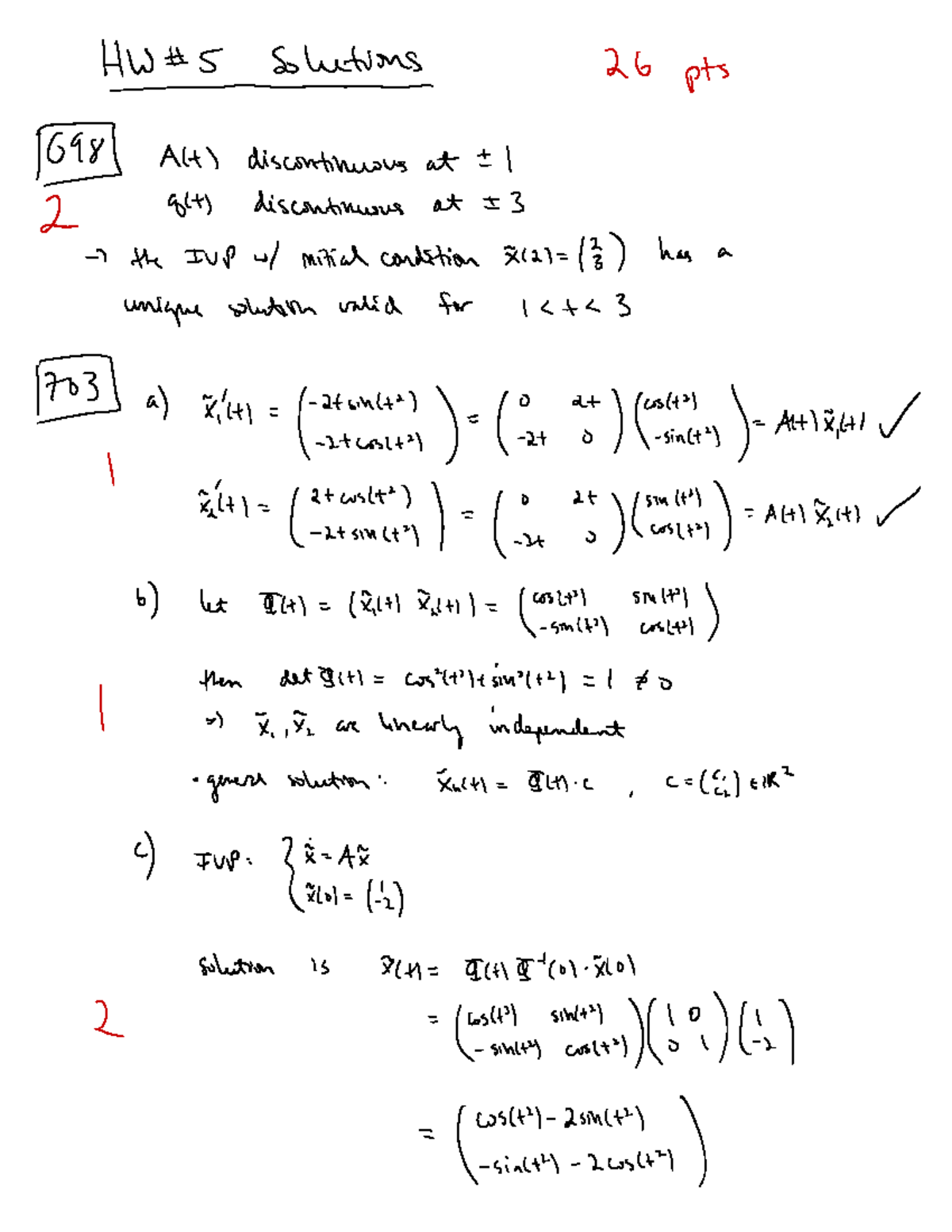 Hw5 solutions - Homework assignment 5 - AH 2 ) discontinuous discontinuous IVP the unique 26 at ...