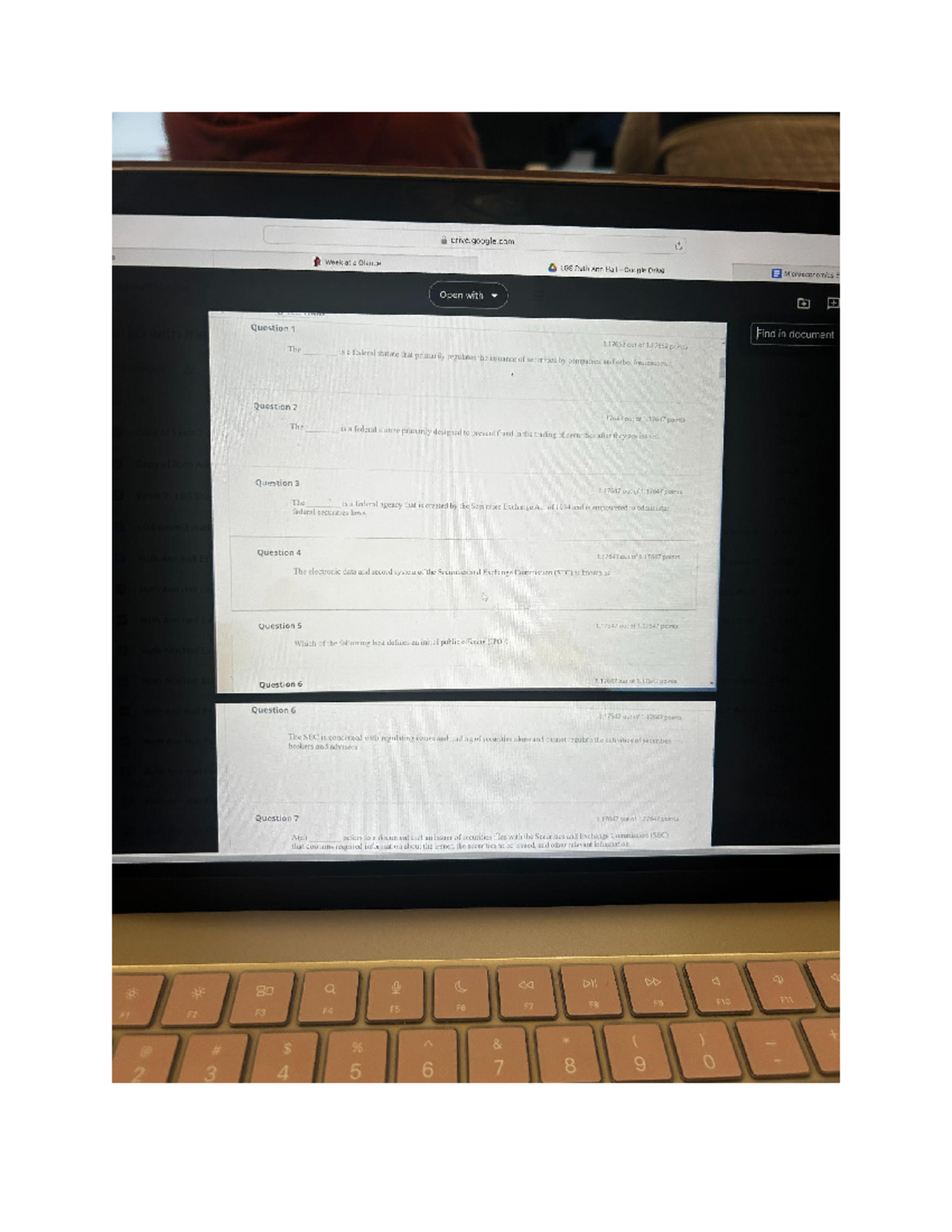 Final-Professor Hall - Open with Question 1 1 out of 1 points The is a ...