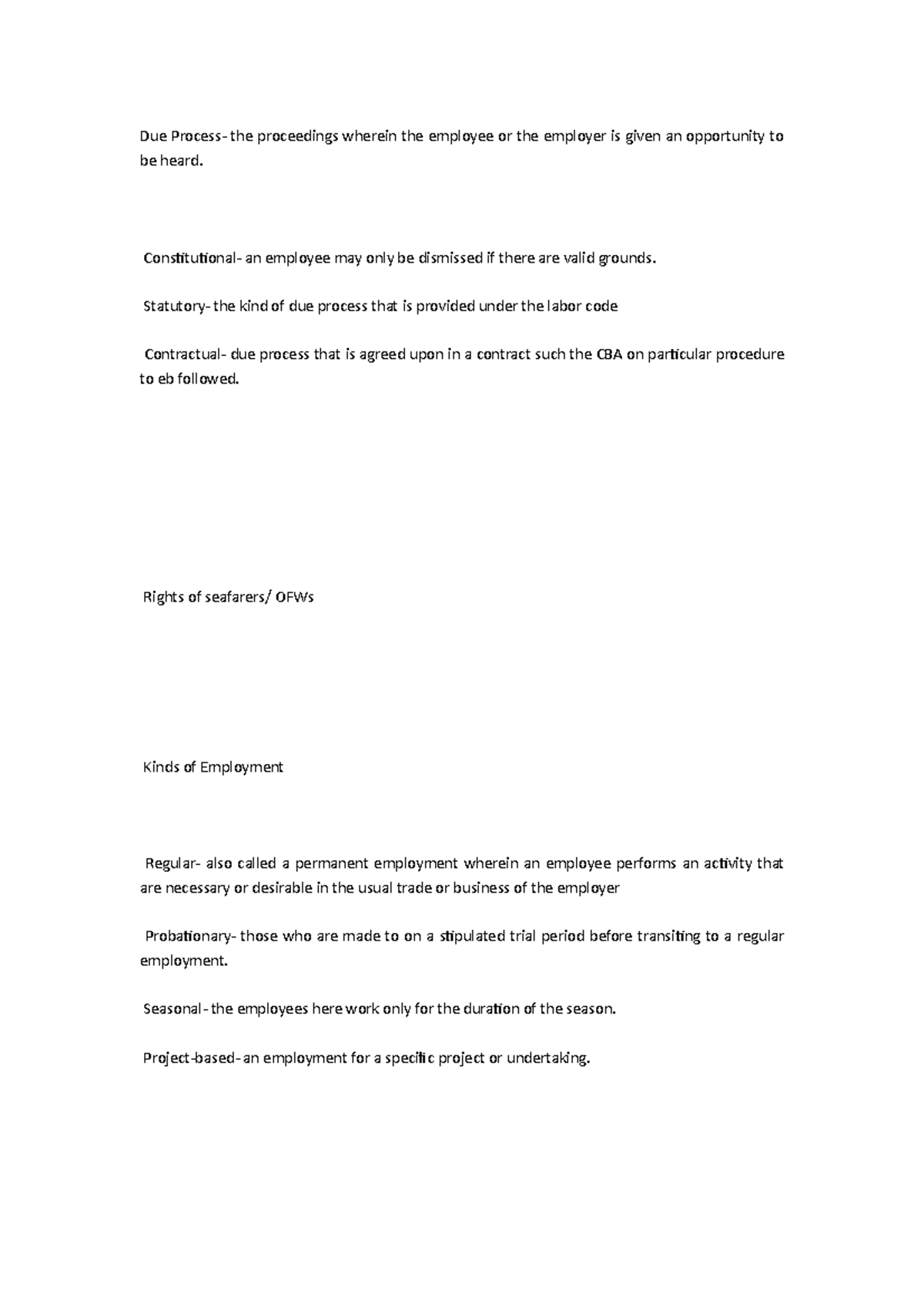 Labor Law Cases Digest 2021 - Due Process- the proceedings wherein the ...