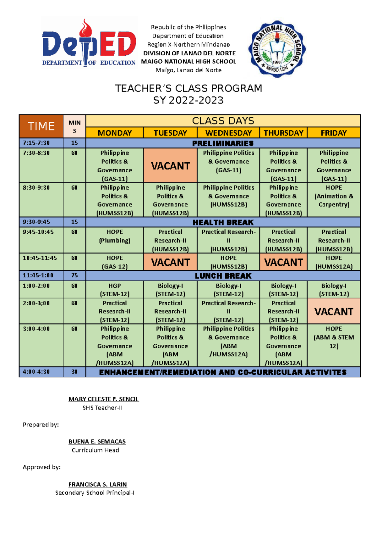 Final- Teachers-LOAD - Republic of the Philippines Department of ...