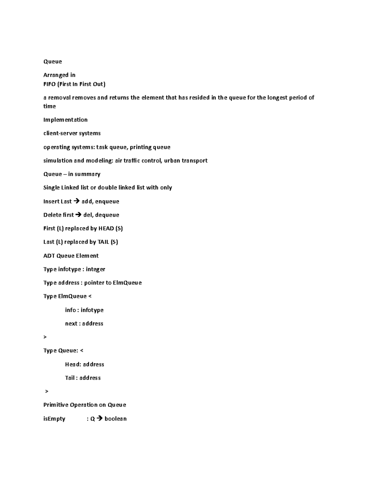 Materi ASD 4 - Queue Arranged in FIFO (First In First Out) a removal ...