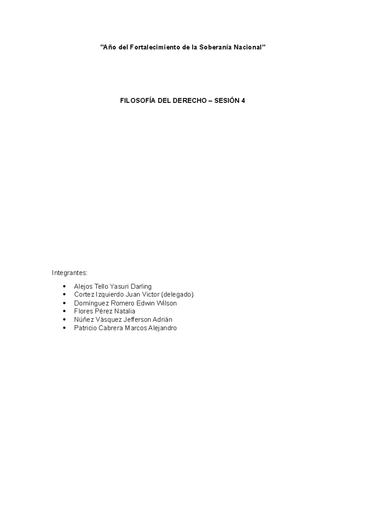 Tarea Grupo 6 S04 - sdasdasdasd - "Año del Fortalecimiento de la ...