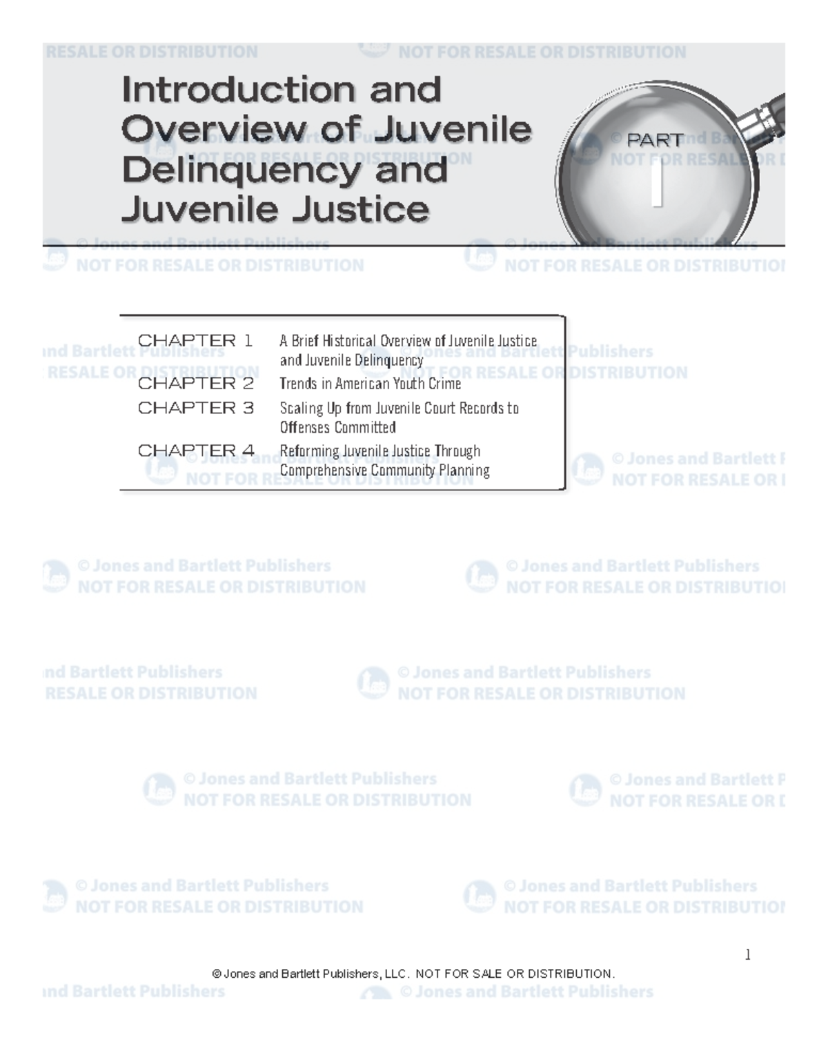 Overview of juvenile deliquency and juvenile justice - 1 PART CHAPTER 1 ...