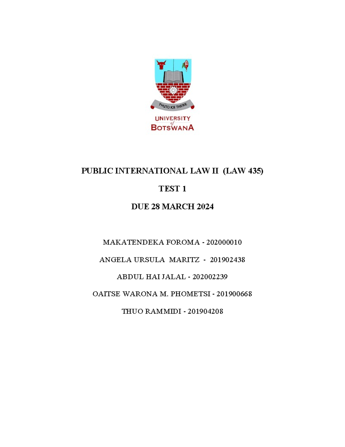 PIL 2 TEST 1 final draft - Assignment sample answer - PUBLIC ...