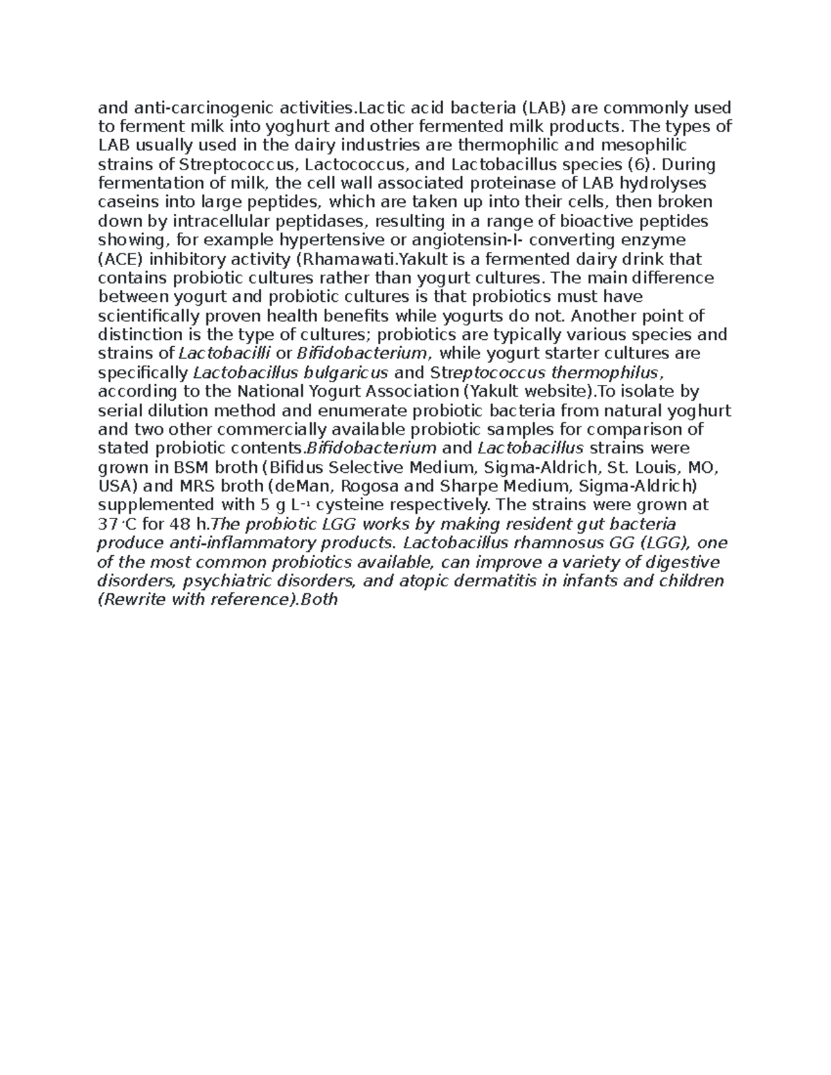 2222 - nursing - and anti-carcinogenic activities acid bacteria (LAB) are commonly used to ...