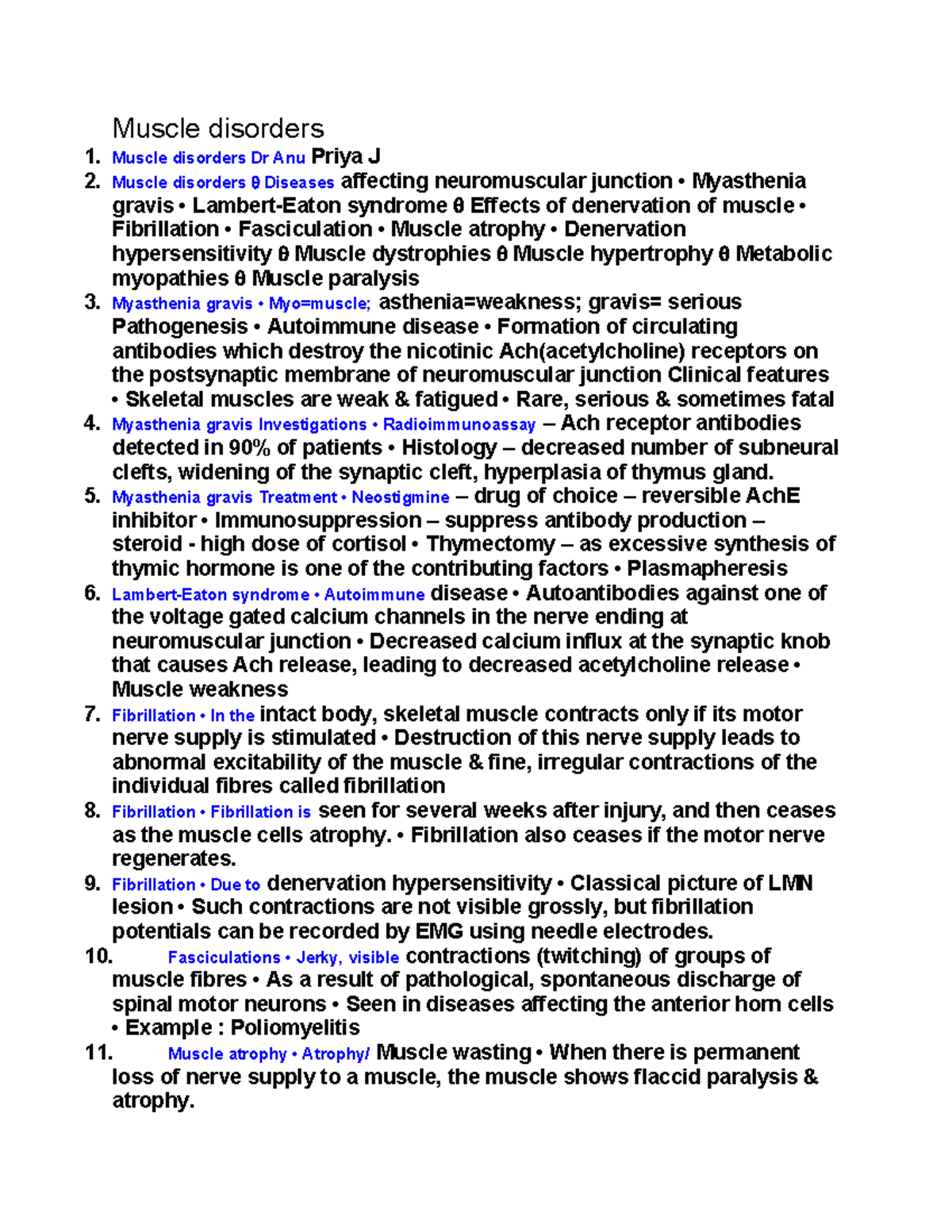 Muscle disorders - abc - Muscle disorders 1. Muscle disorders Dr Anu ...