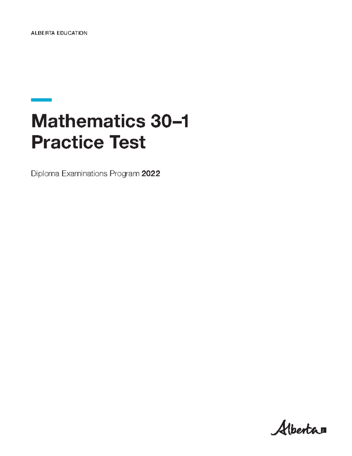 Edc mathematics 30 1 practice test - Mathematics 30– Practice Test ...