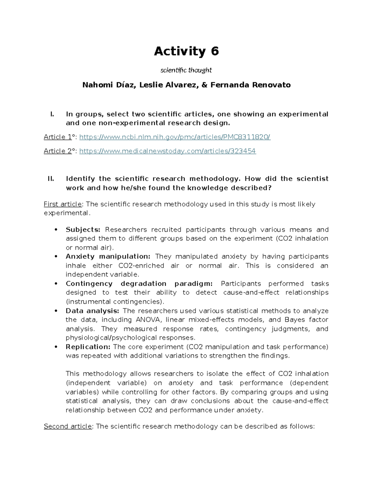 Activity 6 - Scientific thought - Activity 6 scientific thought Nahomi ...