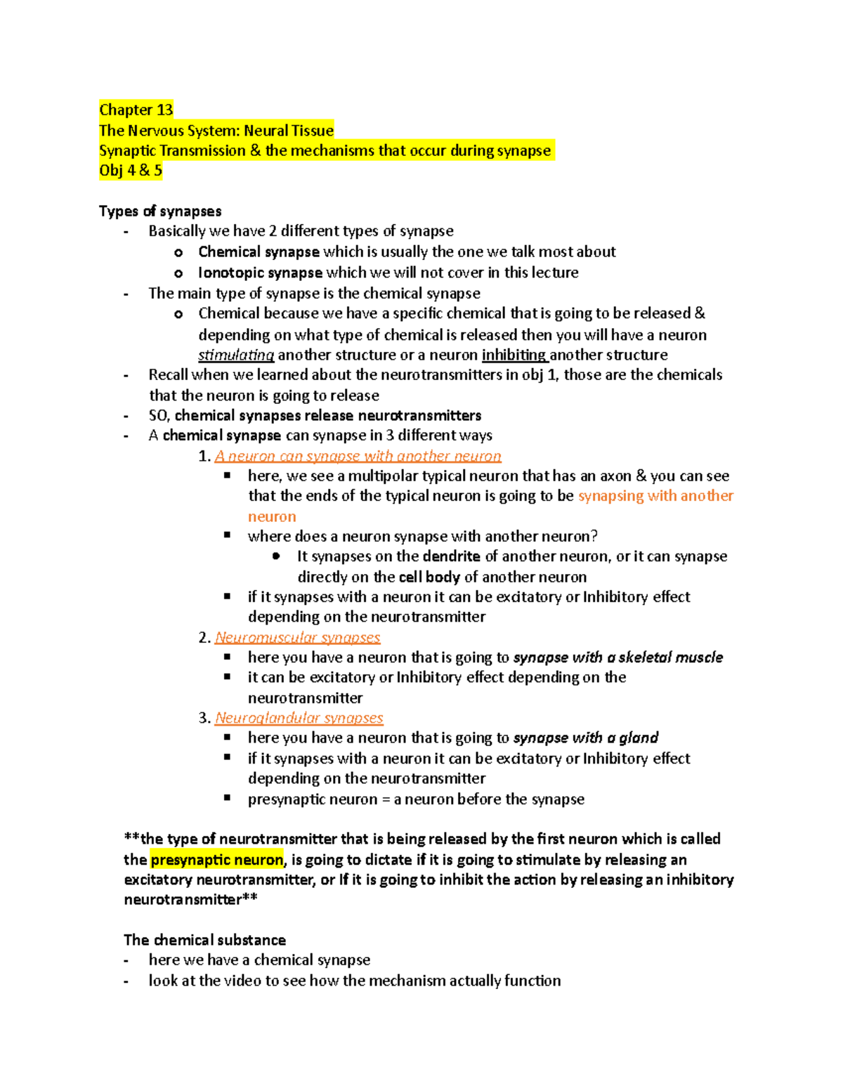 Chapter 13- obj 4&5 - Dr Brinn - Chapter 13 The Nervous System: Neural ...