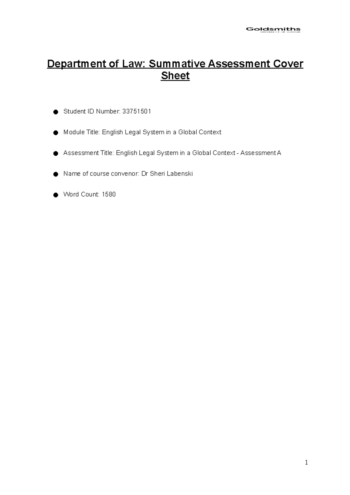 Summative Part A - draft - Department of Law: Summative Assessment ...