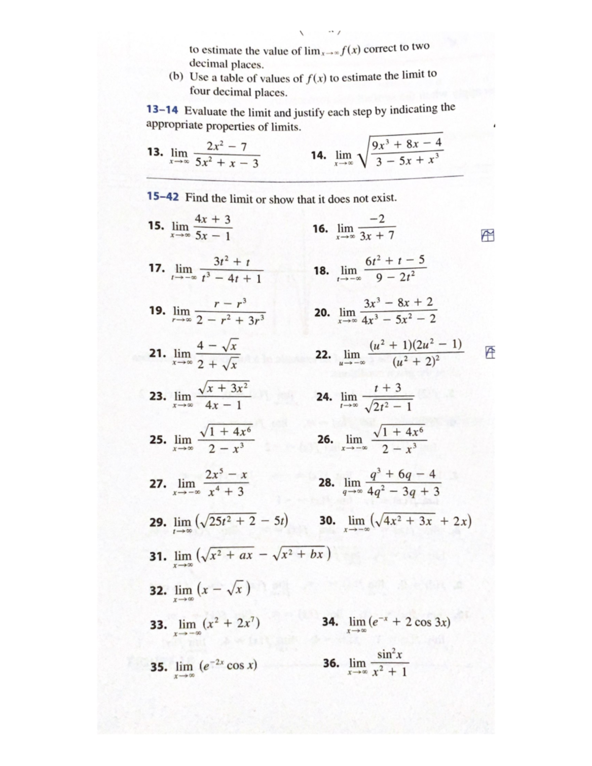 Textbook Questions Chapter 2 Limits and Continuity - MAT1320 - Studocu