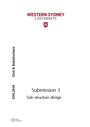 Tutorial Three(6) copy - Tutorial 3 Sub-structure design 301220 Civil ...