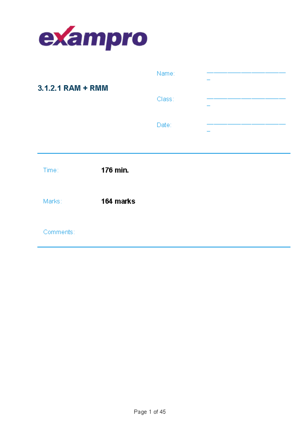3.1.2.1 RAM + RMM - exam q - 3.1.2 RAM + RMM Name ...