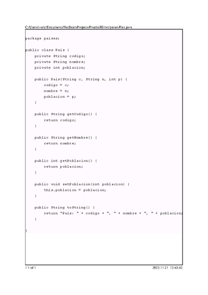 JAVA ejemplo 1 - package paises; import java.io; import java.io; import java.util; import java ...