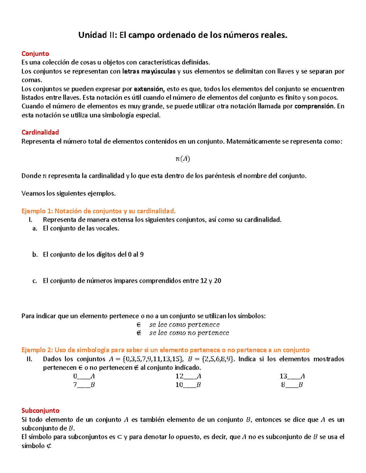 Algebra Primer Mes Ejercicios Introductorios Al álgebra Conceptos