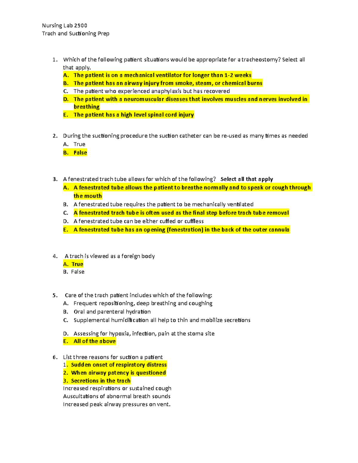 Tracheostomy Quiz at Mary Bilbo blog