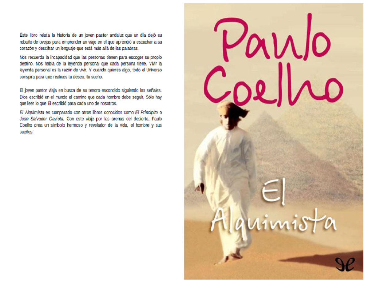 Portada Libro EL Alquimista - lenguaje - Studocu