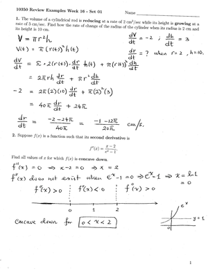 10350 Summary Review Mono Concave - 10350 Derivative Check Name 1 the ...