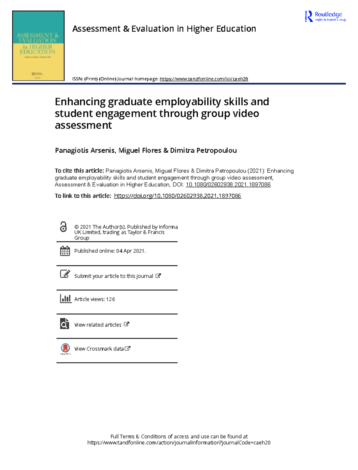 Enhancing graduate employability skills and studen - Full Terms ...
