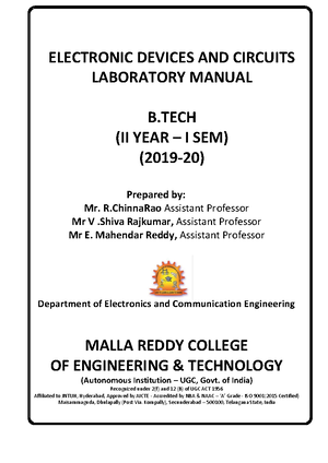 Biasing AND Compensation Techniques - Electronic Devices And Circuits - Studocu