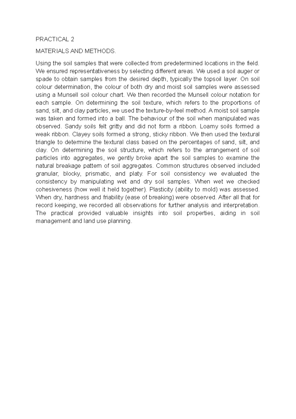 Material and method practical 2 - PRACTICAL 2 MATERIALS AND METHODS ...