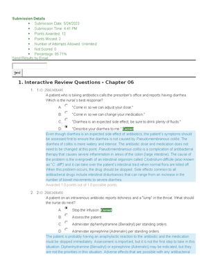 Pharmacology NUR 216 Chapter 8 Test Re - Chapter 8 Test Review Which ...