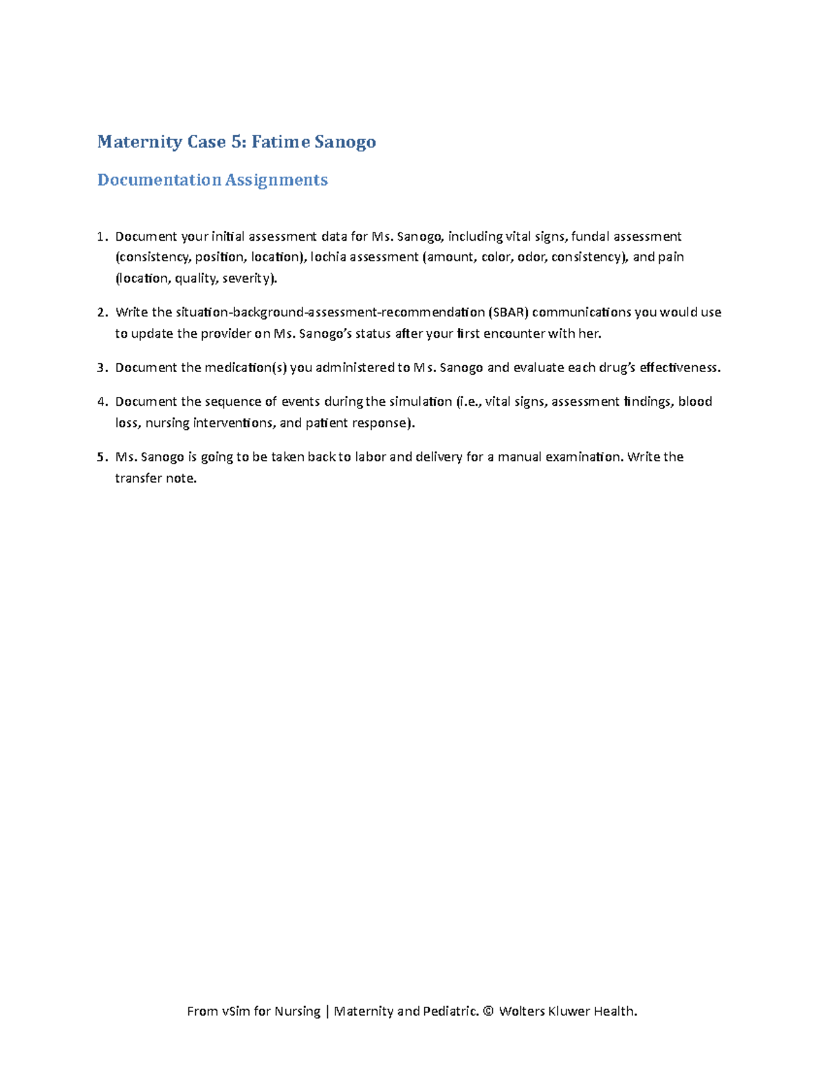 Maternity Case 5 DA The Point - Maternity Case 5: Fatime Sanogo ...