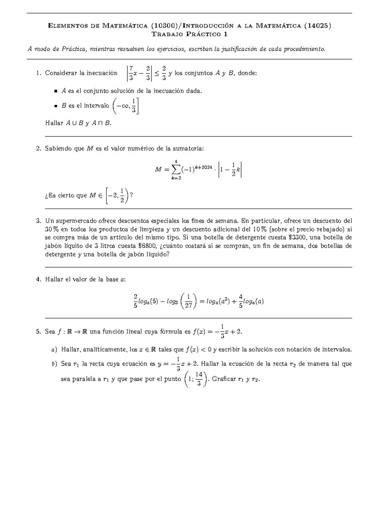 TP1 5 1 - Trabajo práctico 1 - Elementos de Matemática (10300)/Introducción a la Matemática ...