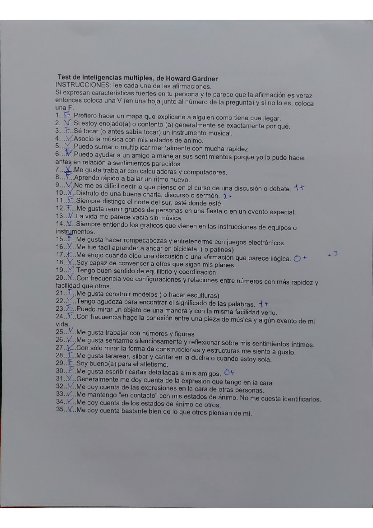 Test de inteligencia - Test - Test de Inteligencias multiples, de ...