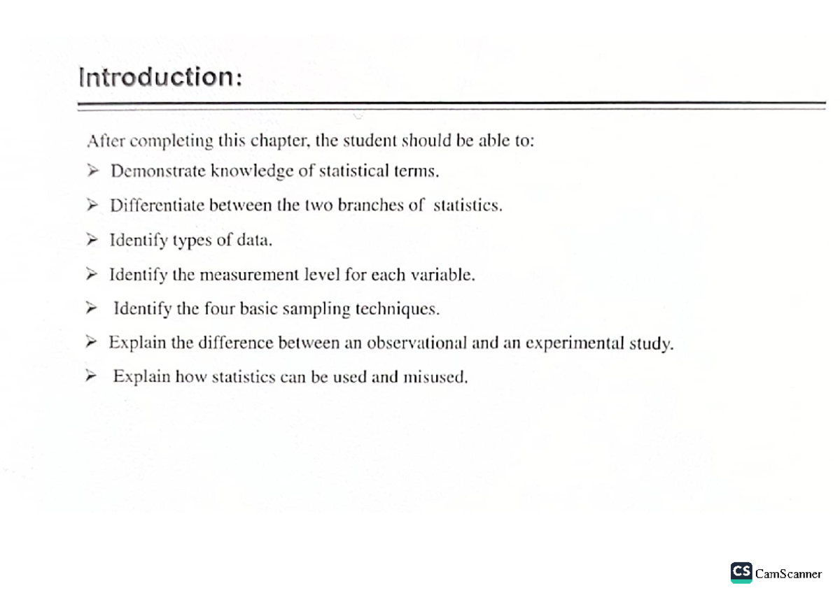 Ch 1 statistics - faculty of commerce - Studocu