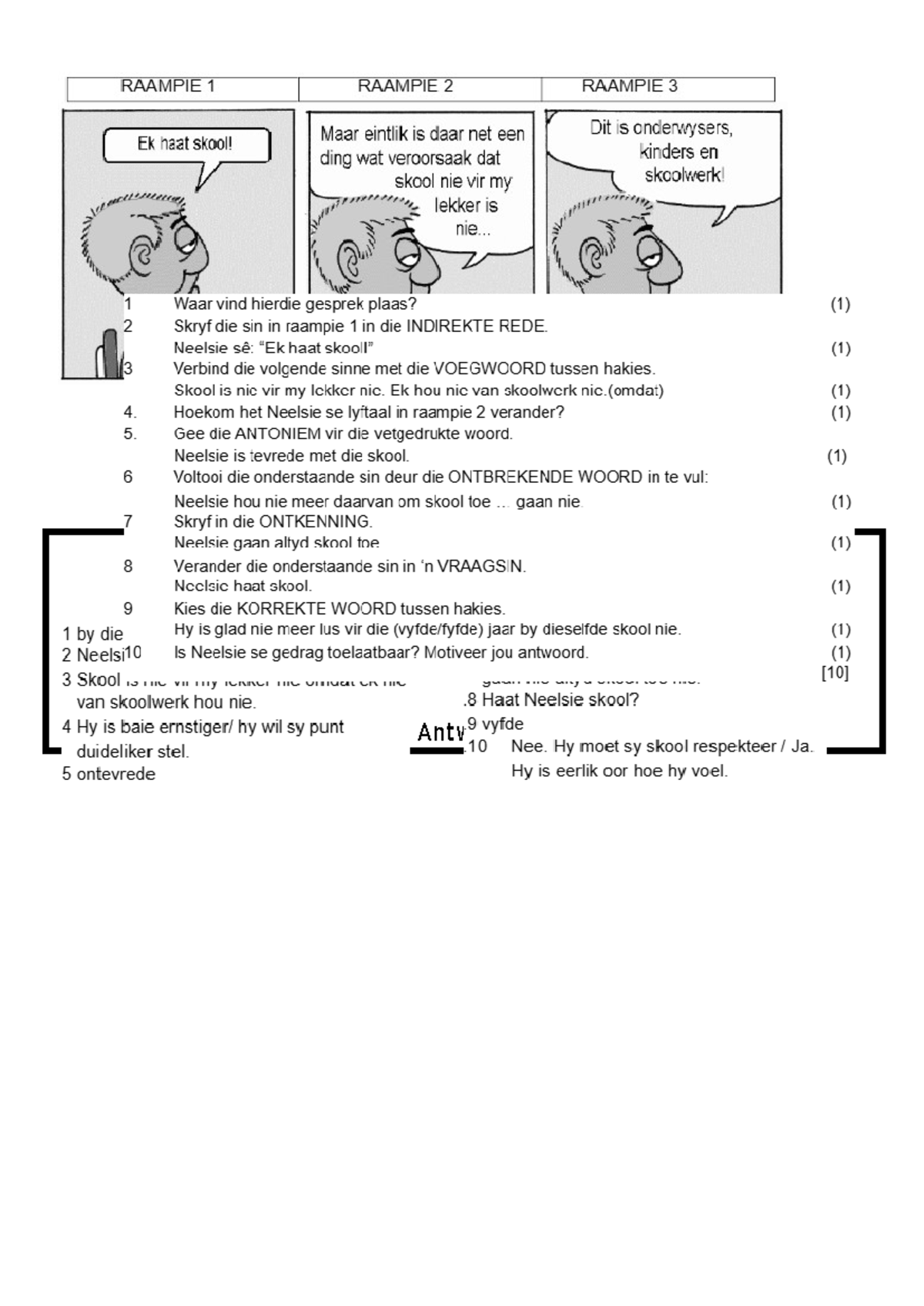 Strokiesprent vrae en antwoorde - RAAMPIE 1 RAAMPIE 2 RAAMPIE 3 Maar ...