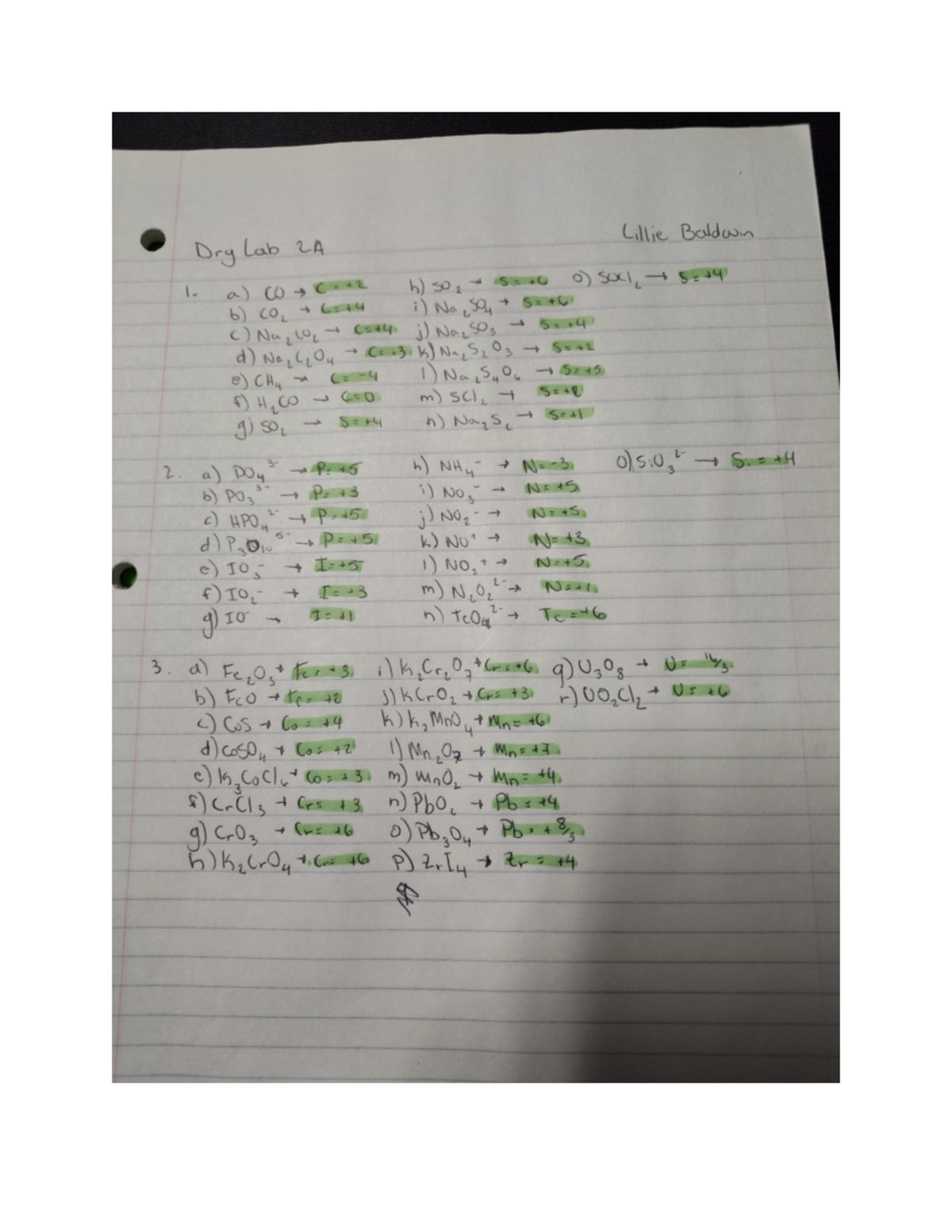 Dry Lab 2A - CHEM 1300 - Studocu