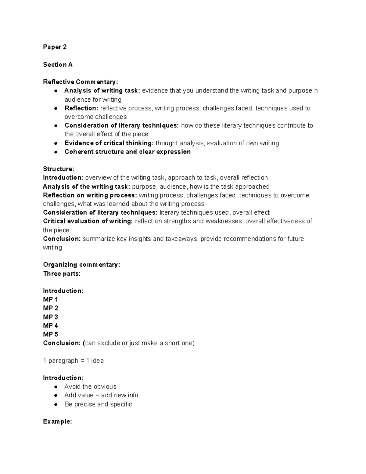 AS English Paper 2 Notes - Paper 2 Section A Reflective Commentary ...