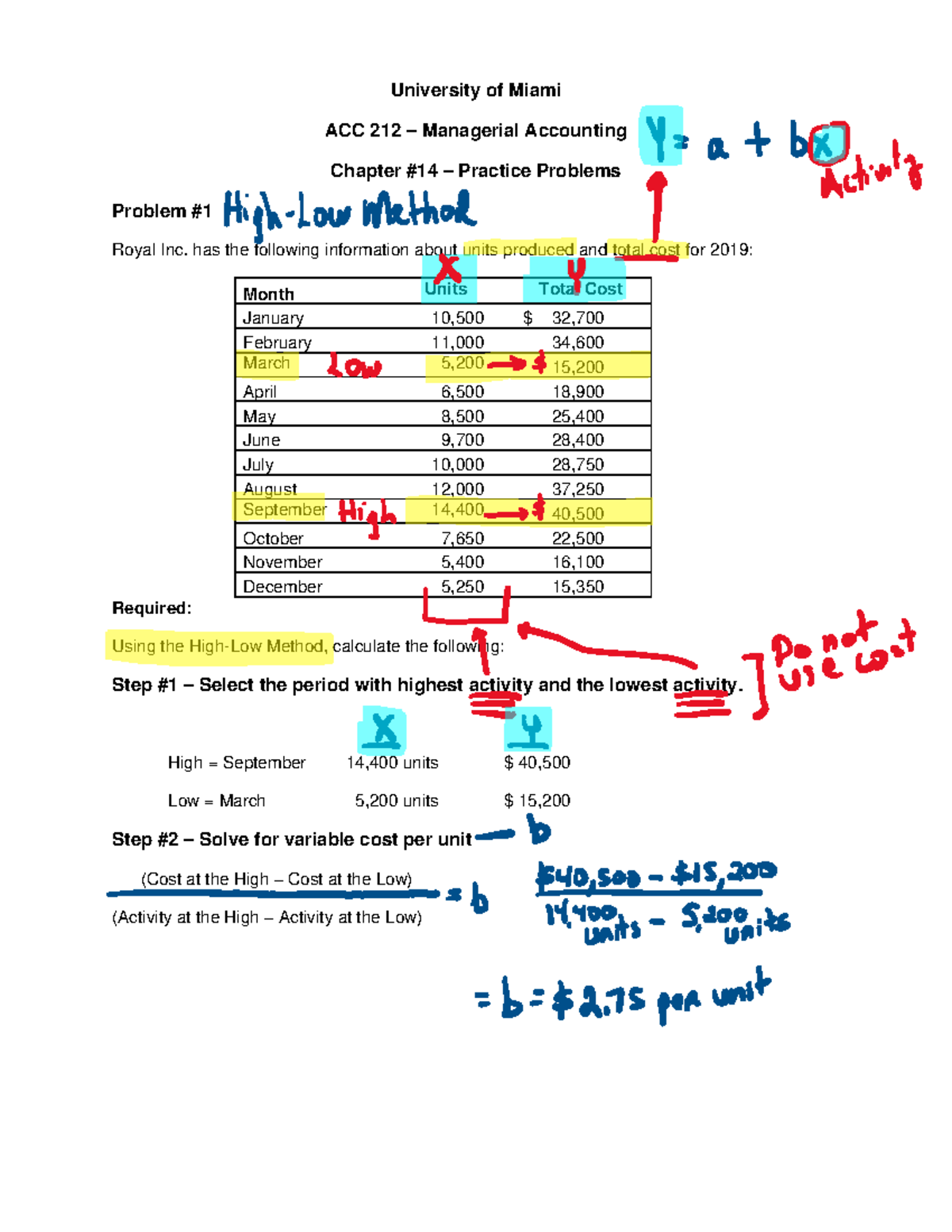 Chapter 14 - Practice Problems 1 and 2 Solved - University of Miami ACC ...