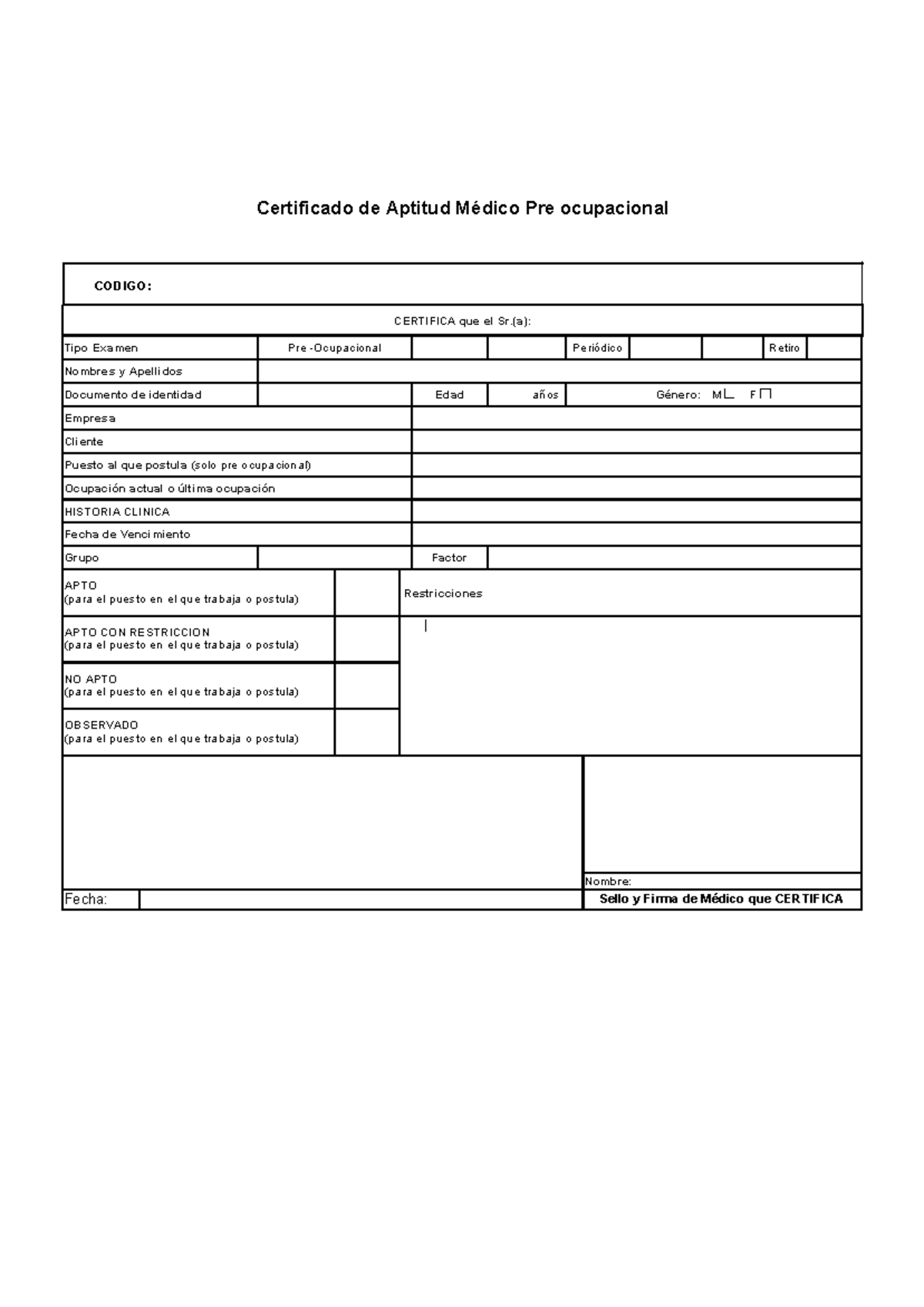 Formato Mepso Ultimo - salud ocupacional - CERTIFICA que el Sr.(a ...