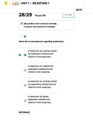 Sophia - Introduction To Statistics - UNIT 1 - Milestone 1 - 29/29 that ...